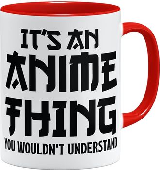 OM3 Its an Anime Thing Tasse Japan Manga Comic - Keramik Becher - 11oz 325ml - Beidseitig Bedruckt - Rot