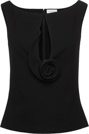 Magda Butrym Femme, Blouses et Chemises, Noir, Taille: 36 FR Floral Appliqu&eacute; Keyhole Top
