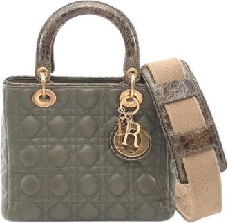 Dior Pre-owned Sac &agrave; main en cuir Lady Dior - Femme - Pre-owned - Vert - Taille: ONE Size