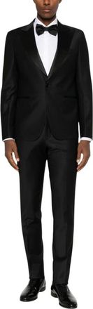 Brian Dales 005 Abito Rever Raso - Homme - Costumes - Noir - Taille: L