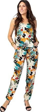 Coton Du Monde | Combi Pantalon fines bretelles LOUCIA imprimé tropical 42