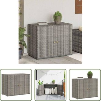 vidaXL Poly Rattan - Gartenschrank Grau 100x55,5x80 cm Poly Rattan