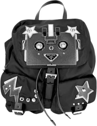 Prada unisex, Pre-owned, Noir, Taille: ONE Size Pre-owned Vintage Nylon Backpack
