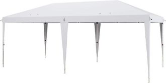 OUTSUNNY Tonnelle barnum de jardin pop-up pliant 5,85L x 2,95l x 2,7H m sac inclus acier &eacute;poxy oxford haute densit&eacute; blanc