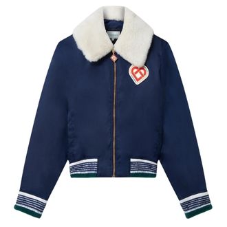 Casablanca Nylon-bomberjacken, Marineblau