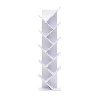 Mobili Rebecca Bibliotheque Blanc, Etagere a Livres Moderne, 10 Niveaux, Bois MDF, pour Maiosn Bureau - Dimensions: 160 x 44,5 x 22 cm (HxLxL) - Art. RE4584