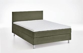 Atlantic Home Collection ATLANTIC home collection Boxbett inklusive Rost und H3 Federkernmatratze, Polypropylen, Olivgrün, 140 x 200 cm