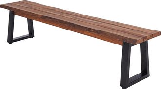 Butlers Gartenbank 180 cm - Torrence - Wetterfeste Sitzbank aus Akazienholz & Eisen | Outdoor Bank für Terrasse, Balkon & Garten