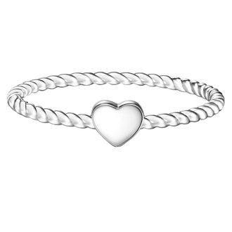 Glanzst&uuml;cke M&uuml;nchen Ring - Sterling Silber Ring Herz - Gr. 50 - in Silber - f&uuml;r Damen