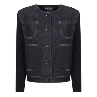 Fabiana Filippi Denimjacke mit Rundhalsausschnitt - - Jackets - Damen - Blau - S