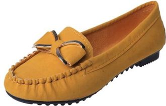 Generic Loafer Chaussures basses pour femme - Couleur unie - Avec noeud - Chaussures plates d&eacute;t&eacute; tendance et respirantes - Chaussures de travail pour mari&eacute;e -
