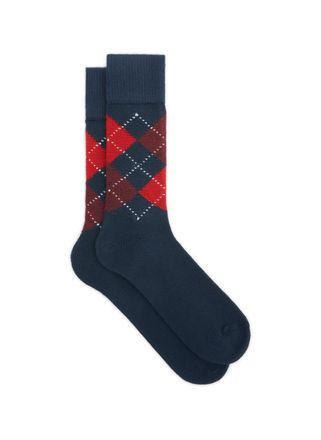 Burlington Smal -Haut -Socken mit Diamantmuster - Blau