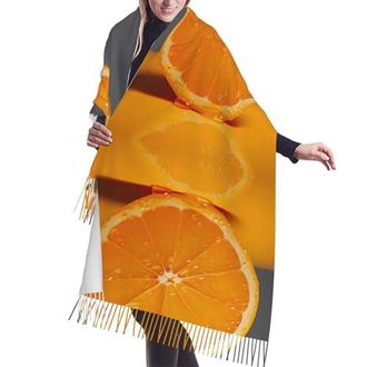 Generic Tranche DOrange Femme Ch&acirc;le Wrap Avec Gland Ch&acirc;le Douce Foulard Pour Mariage Cadeau Soir&eacute;e Automne