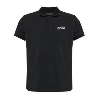 Versace Jeans Couture Polohemd mit Logo-Print - - Tops - Herren - Schwarzk - S