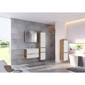 Casa home24 Hochschrank 40 x 180 x 35cm Weiß/Matt Weiß