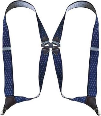 Generic Bretelles pour homme 3,5 cm de large ceinture &eacute;lastique r&eacute;glable bretelles X dos chemise clip porte-jarretelles pantalon bretelles homme bretelles vin