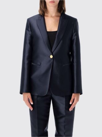 Alberta Ferretti Blazer court &agrave; simple boutonnage en satin avec fermeture &agrave; un bouton