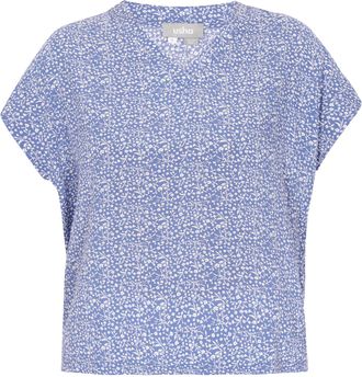 Usha Bluse Frauen blau wei&szlig;