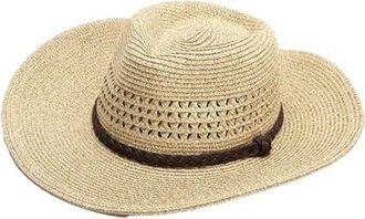 Generic Chapeau de paille pour femme 62 cm - Grande taille - Panama - Cordon de serrage, Beige creux, Taille unique