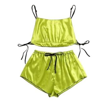 Generic Sous-v&ecirc;tement de ski en satin Bowknot Femme Sexy Lingerie, vert, S