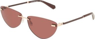 Calvin Klein Femme, Accessoires, Rose, Taille: ONE Size Lunettes de soleil femme en m&eacute;tal rose