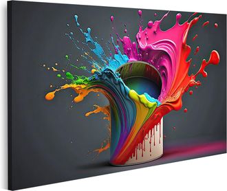 Islandburner Bild auf Leinwand Farbenfrohe Farbexplosion aus einem Eimer spritzend in alle Richtungen Bilder Wandbilder Poster