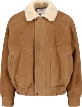Saint Laurent Lammfell- Und Wildlederjacke