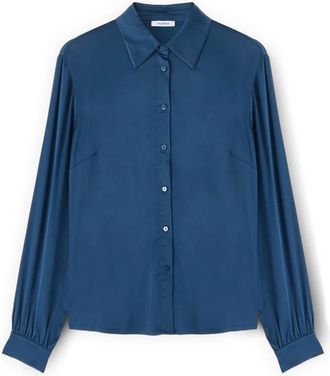 Motivi Femme, Blouses et Chemises, Bleu, Taille: 40 FR Chemise en satin