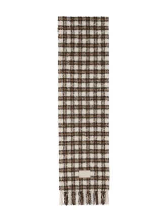 Acne Studios checked fringed scarf - Tons neutres