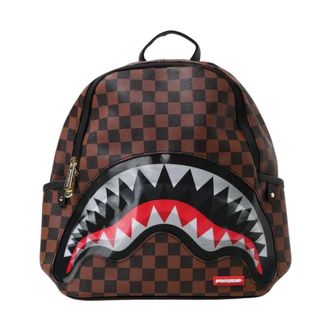 Sprayground Sprayground, Homme, Sacs, Brun, Taille: ONE Size Sac à Dos Requin à Carreaux
