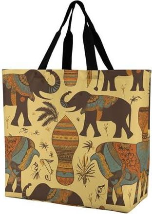 Generic &Eacute;l&eacute;phant DAfrique Sac Cabas R&eacute;utilisable Sacs Grand Sac Courses Pour Voyage Travail Gym