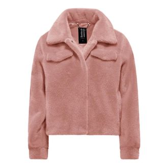 Bomboogie Femme, Vestes, Rose, Taille: 36 FR Veste en fausse fourrure effet lapin