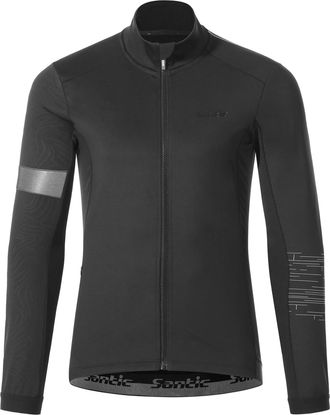 Santic Fahrradjacke Herren Thermo Jacken Winddichte Winter Laufjacke Bike Light Jacket Atmungsaktiv Softshelljacke Langarm Schwarz XL