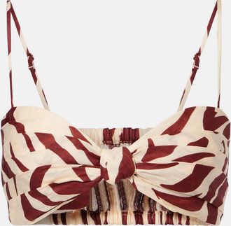 Johanna Ortiz Bedrucktes Bralette aus Leinen