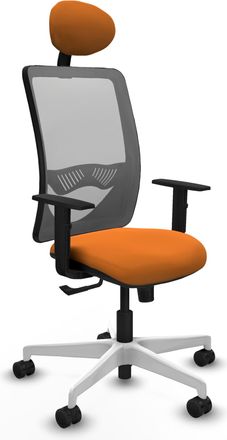 Piqueras y Crespo Atmungsaktiver Schreibtischstuhl Zulema mit 1D-Armen, h&ouml;henverstellbarer Lendenwirbelst&uuml;tze und festem Kopfteil, ausgestattet mit 3 Positionen und Sch