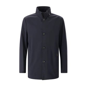 Moorer Homme, Manteaux, Bleu, Taille: 5XL Single-Breasted Manteaux