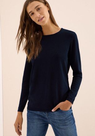 Cecil Strickpullover mit feinem Detail an der Schulter und Viskose-Anteil