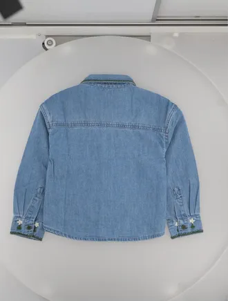 Stella McCartney Embroidered Cotton Shirt - Blue