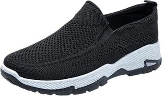 Generico Chaussures d&eacute;contract&eacute;es respirantes en maille de couleur unie de la mode des hommes chaussures de marche avec semelle douce antid&eacute;rapante avec suppor