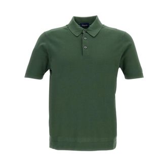 Drumohr Kurz&auml;rmeliges Baumwoll-Polohemd - - Tops - Herren - Gr&uuml;n - S