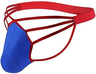 Generic Sous-vêtements sexy en soie glacée pour homme - Sans coutures - Culotte de sport - Respirant - Transparent - Doux - Sous-vêtements dété, bleu, XXL