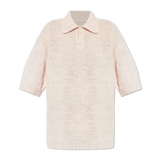 Maison Margiela Linen Polo - - Knitwear - Damen - Rosa - M