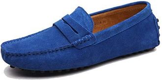 Minitoo Homme Classic Bleu Royal Suede Mocassins Dété Penny Loafers Chaussures YY2088 EU 40