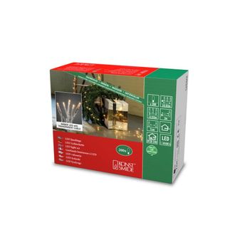 Konstsmide Micro LED Lichterkette, verschwei&szlig;t, 200 bernsteinfarbene Dioden, 24V Innentrafo, transparentes Kabel - 6355-823
