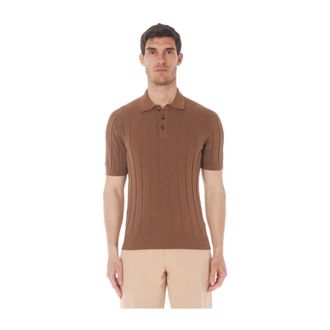 Gran Sasso Homme, Tops, Brun, Taille: XL Polo en &eacute;ponge &agrave; maille plate
