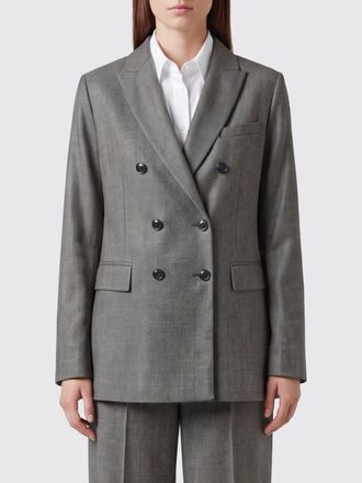 Circolo 1901 Blazer crois&eacute; en laine vierge et soie avec revers en pointe