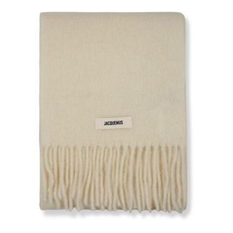 Jacquemus Femme, Accessoires, Beige, Taille: ONE Size &Eacute;charpe en Laine &agrave; Franges