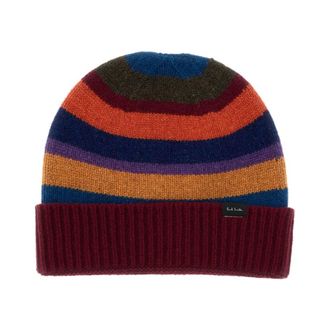 Paul Smith Homme, Accessoires, Multicolore, Taille: ONE Size Bonnet en laine rayé