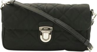 Prada Pre-owned Sac bandouli&egrave;re 2-en-1 en nylon matelass&eacute; et cuir - Femme - Pre-owned - Noir - Taille: ONE Size