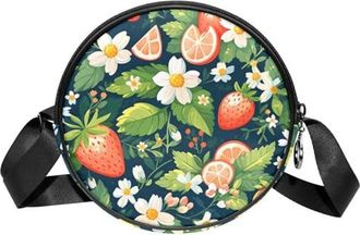 Generic Sac &agrave; bandouli&egrave;re Circle pour femme, petit sac &agrave; bandouli&egrave;re color&eacute; avec fermeture &eacute;clair, bretelles r&eacute;glables, sac &agrave; main rond d&eacute;contract&eacute; pour femme